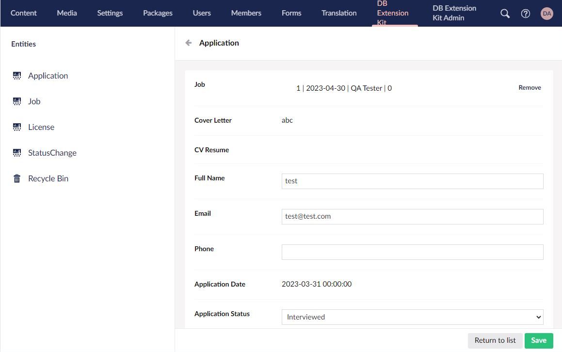 Umbraco Database Extension Kit